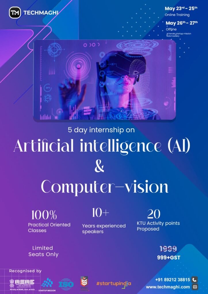 5 DAY INTERNSHIP ON ARTIFICIAL INTELLIGENCE(AI) & COMPUTER- VISION ...