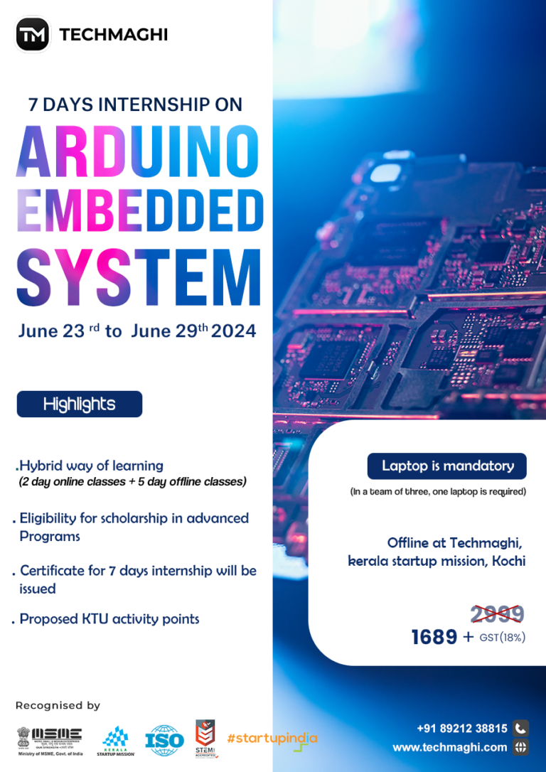 7 DAY INTERNSHIP ON ARDUINO EMBEDDED SYSTEM - TECHMAGHI