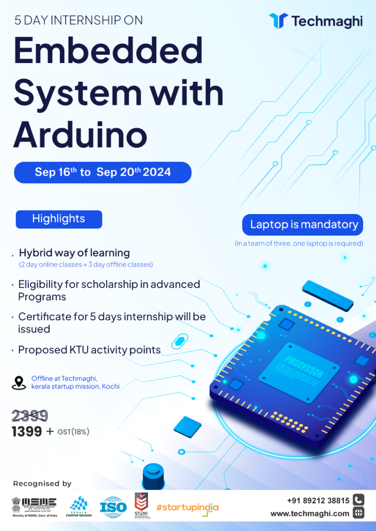 5 DAY INTERNSHIP ON EMBEDDED SYSTEM WITH ARDUINO - TECHMAGHI